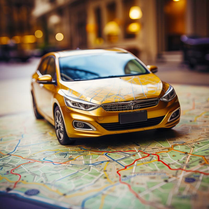 A Yellow Taxi Rides on a Geolocation Map with the JPS Function. Stock ...