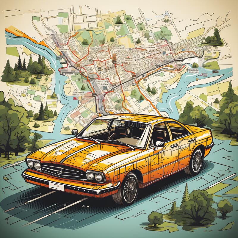 A Yellow Taxi Rides on a Geolocation Map with the JPS Function. Stock ...