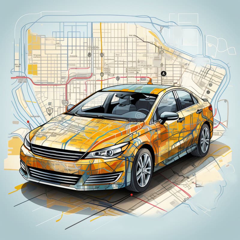 A Yellow Taxi Rides on a Geolocation Map with the JPS Function. Stock ...