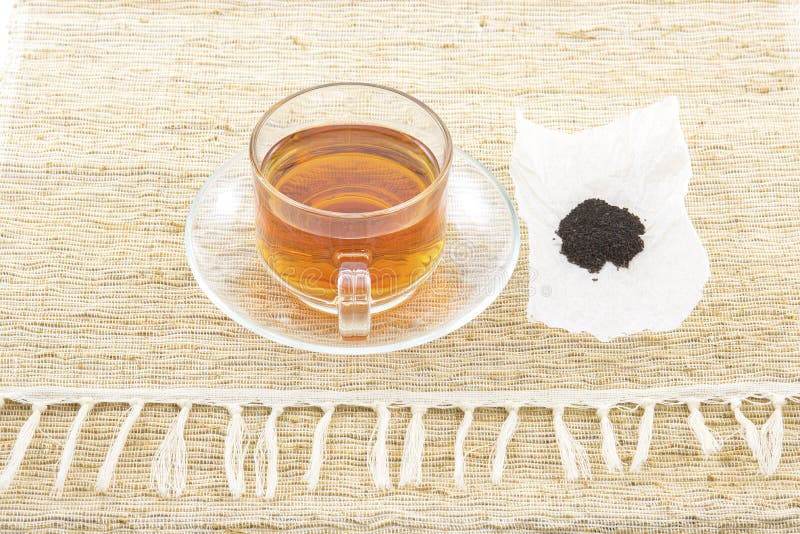 Yellow tea stock image. Image of plate, glass, yellow - 38502003