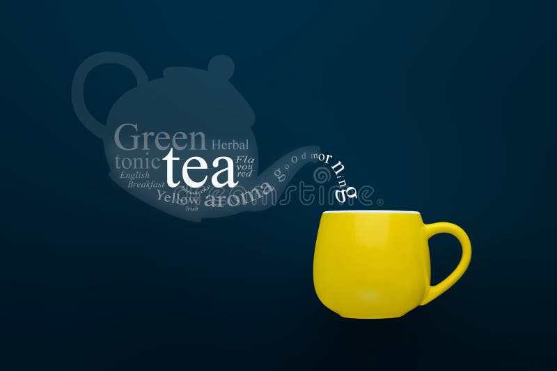 In the Yellow Tea Cup from the Teapot Pour the Text Stock Image - Image ...