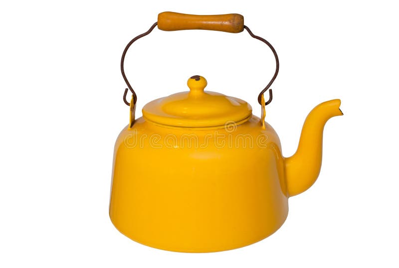 Yellow Tea Pot stock image. Image of retro, iron, coffee - 24063301