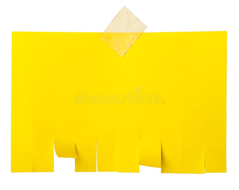 Yellow Tear Off Paper Notice on Wall Stock Image - Image of advertising ...