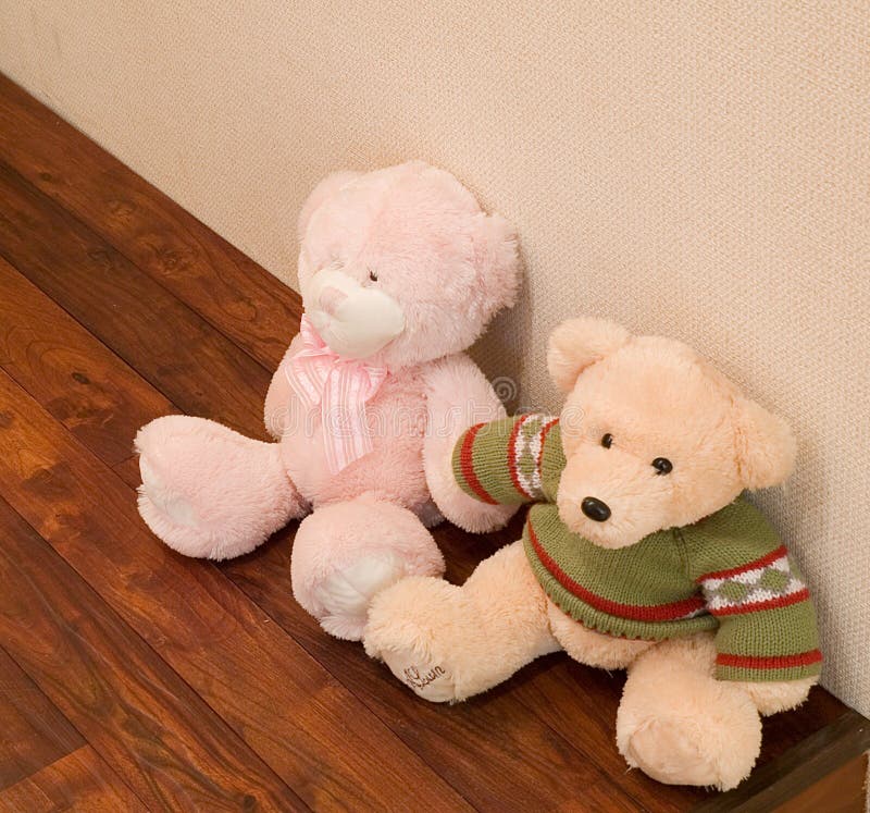 Yellow teddy bear stock image. Image of child, play, floor - 4423335