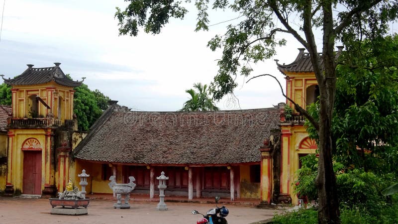Yellow Temple with Ancient Brown Tile Stock Photo - Image of temple ...