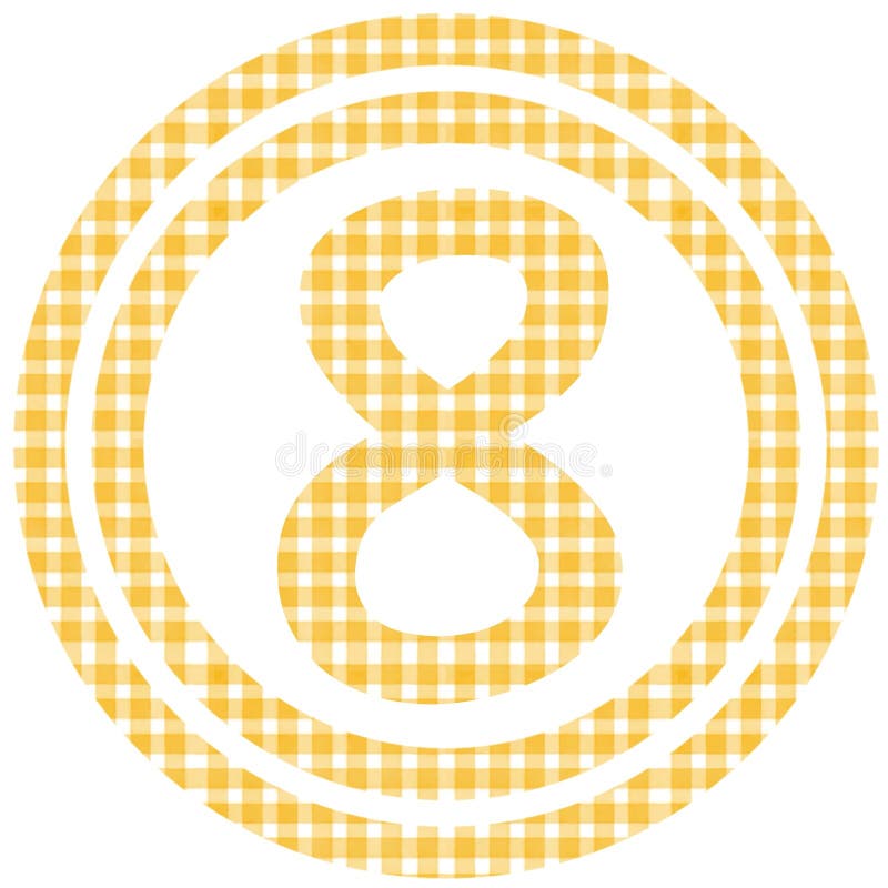 Yellow Textile Pattern Featuring a Stylized Number Eight for Creative ...
