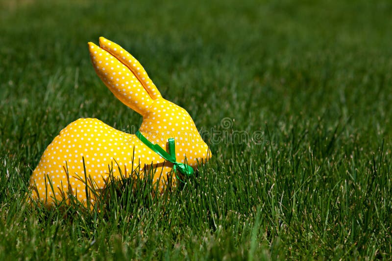 Yellow textile rabbit stock image. Image of gift, holiday - 30626779