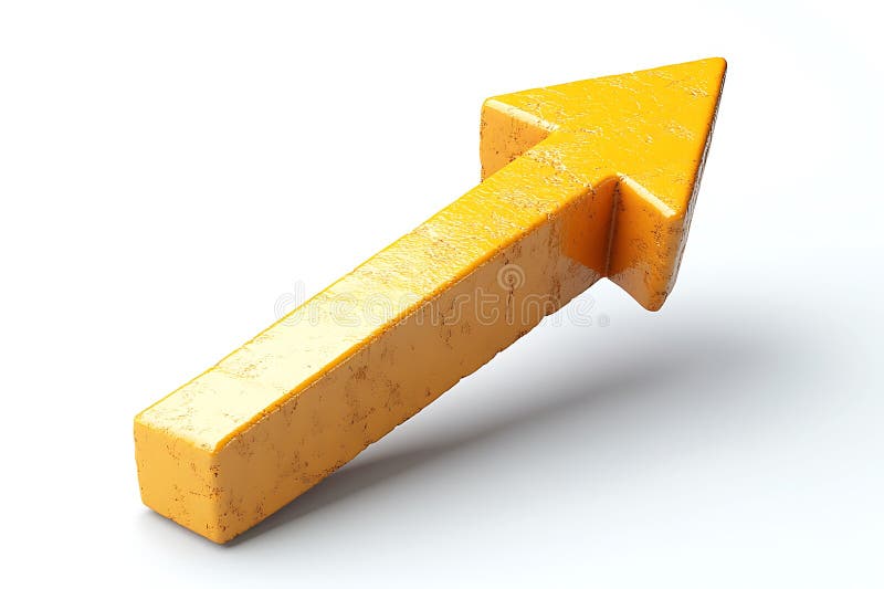 Yellow Textured Arrow Pointing Upwards Signifying Growth Progress ...