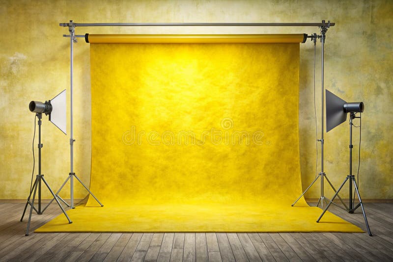 Yellow Textured Photography Studio Backdrop Stock Illustration ...