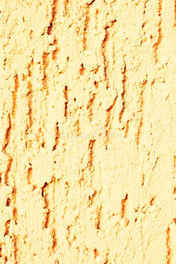 Yellow Textured Plaster. Deep Unidirectional Strokes on the Plaster ...