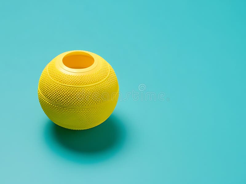Yellow Textured Sphere on a Blue Background Stock Image - Image of ...