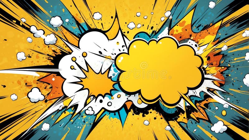 Yellow Theme Exploding Pop Speech Bubble Bac Stock Illustrations – 3 ...