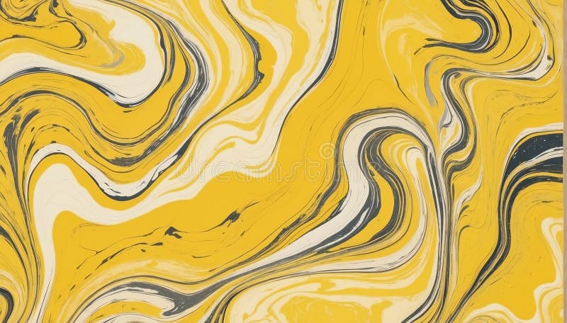 Yellow Theme Marbled Paper Design Ai Generated Stock Illustration ...