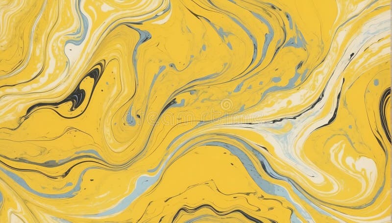 Yellow Theme Marbled Paper Design Ai Generated Stock Illustration ...