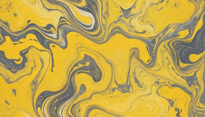 Yellow Theme Marbled Paper Design Ai Generated Stock Illustration ...