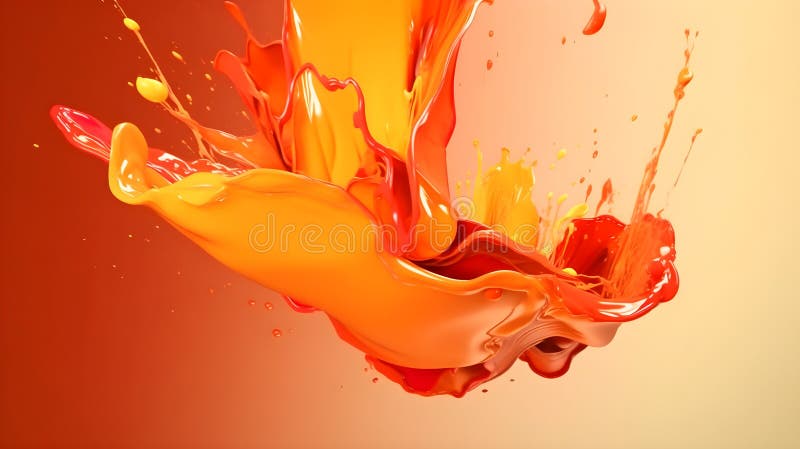 Yellow Thick Liquid Fall and Splashing at the Air Stock Illustration ...