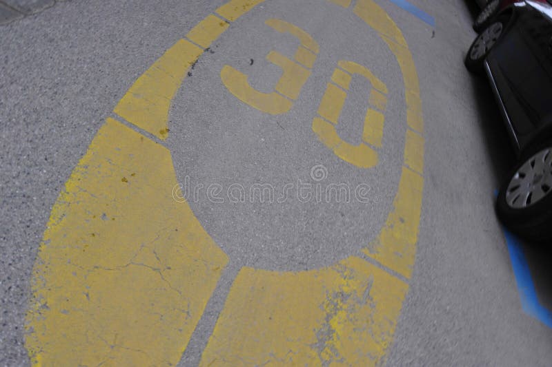 Speed Limit Sign on the Road Stock Photo - Image of traffic, mobility ...