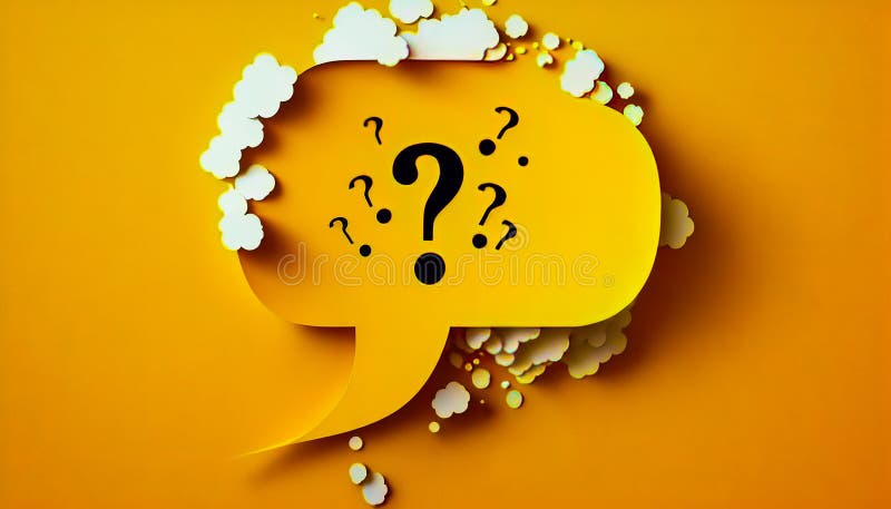 Yellow Thought Bubble with Question Marks on it. Generative AI Stock ...