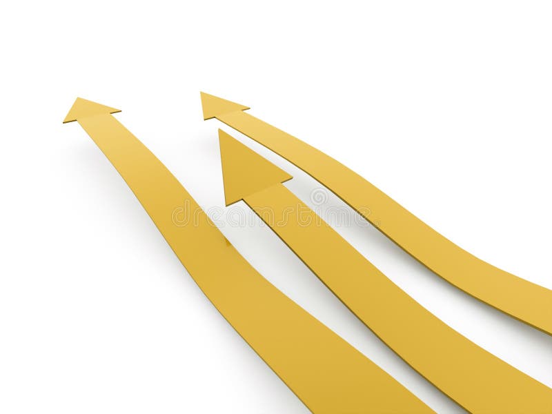 Yellow Three Business Concept Arrows Stock Illustration - Illustration ...