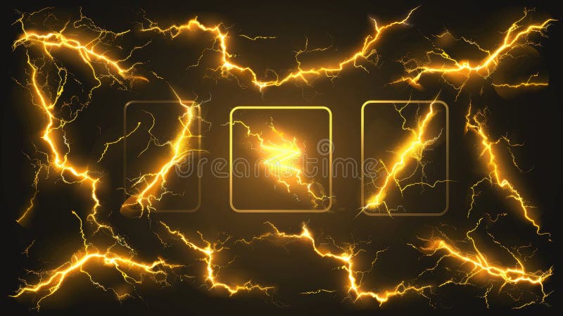 Yellow Thunderbolt Effect Background, Rectangle, Round, and Square ...