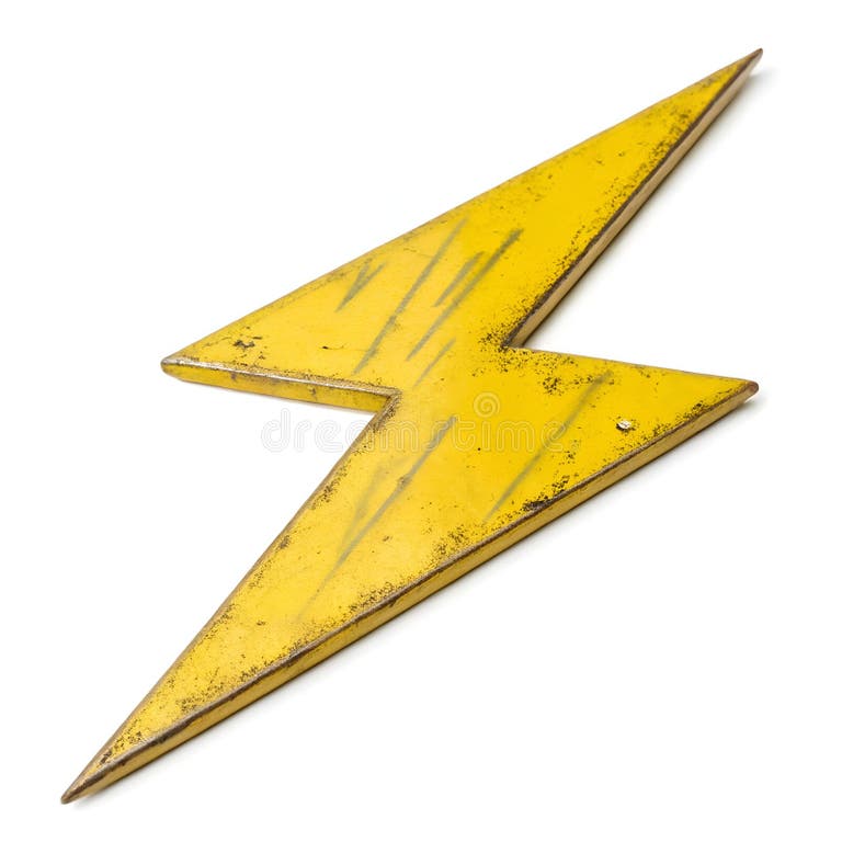 Yellow Thunderbolt Isolated on White Background Stock Illustration ...