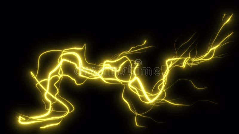 Yellow Thunderclaps on a Black Screen. Stock Footage - Video of black ...