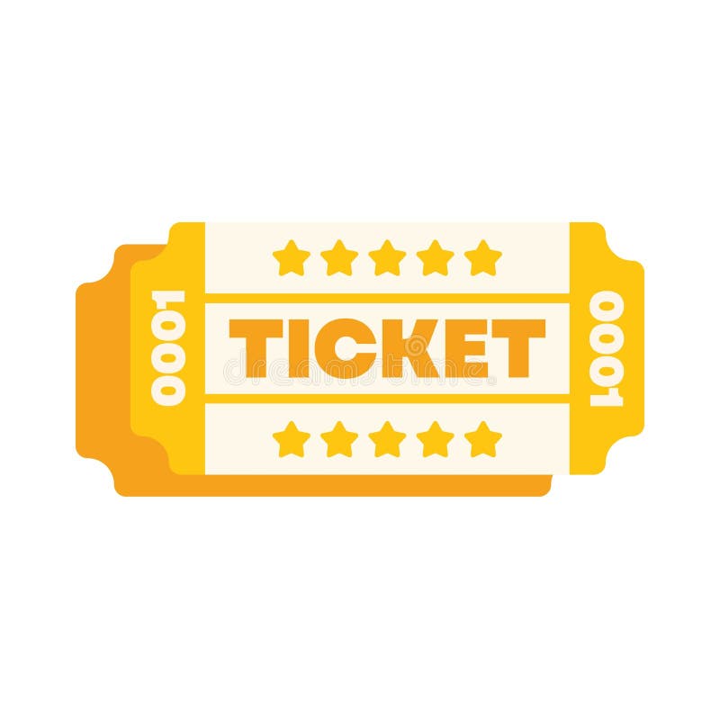 Yellow Ticket Granting Access with Five Stars Stock Vector ...