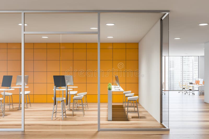 Yellow Tile Coworking Style Office and Open Space Stock Illustration ...
