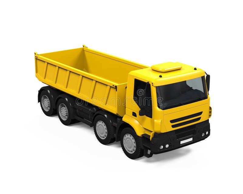 Yellow Tipper Dump Truck Isolated Stock Illustration - Illustration of ...