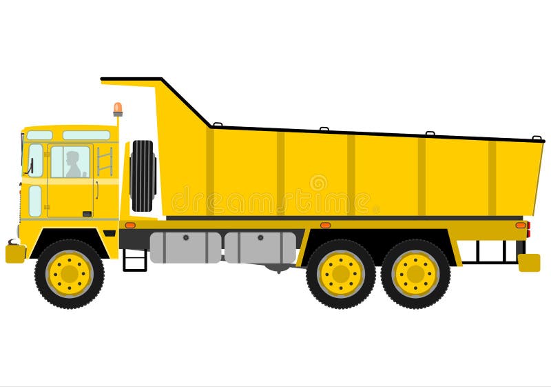 Yellow tipper truck stock vector. Illustration of empty - 32705437