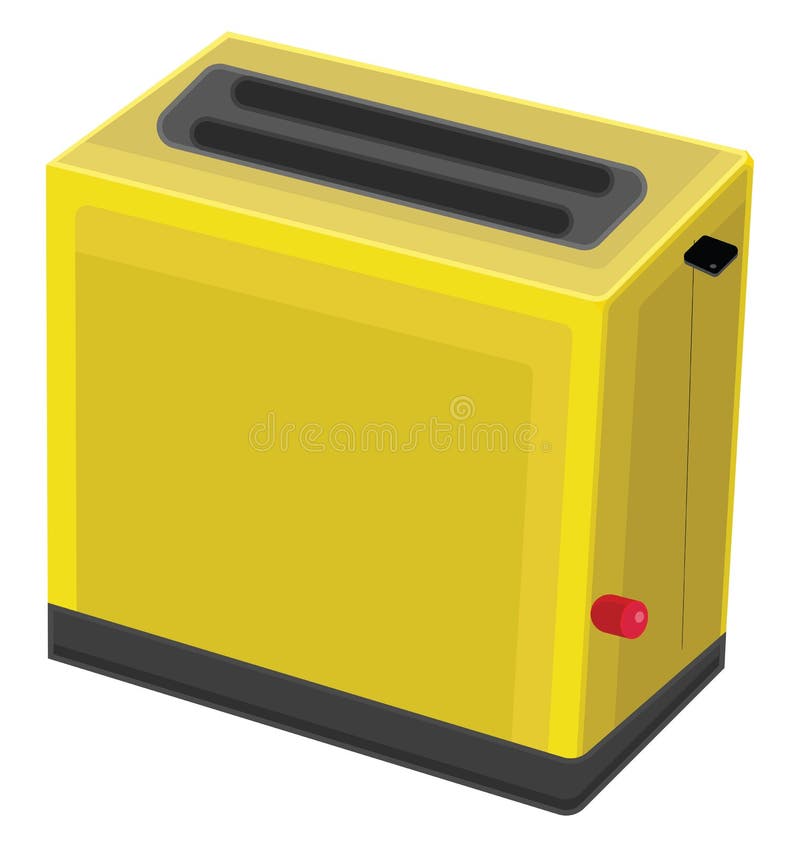 Yellow toaster, icon stock vector. Illustration of metal - 262385903