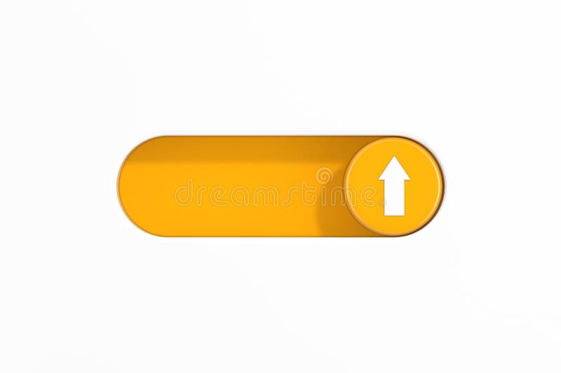 Yellow Toggle Switch Slider with Arrow Up Direction Icon. 3d Rendering ...