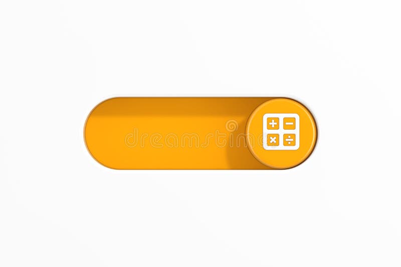 Yellow Toggle Switch Slider with Magnifying Glass or Search Icon. 3d ...