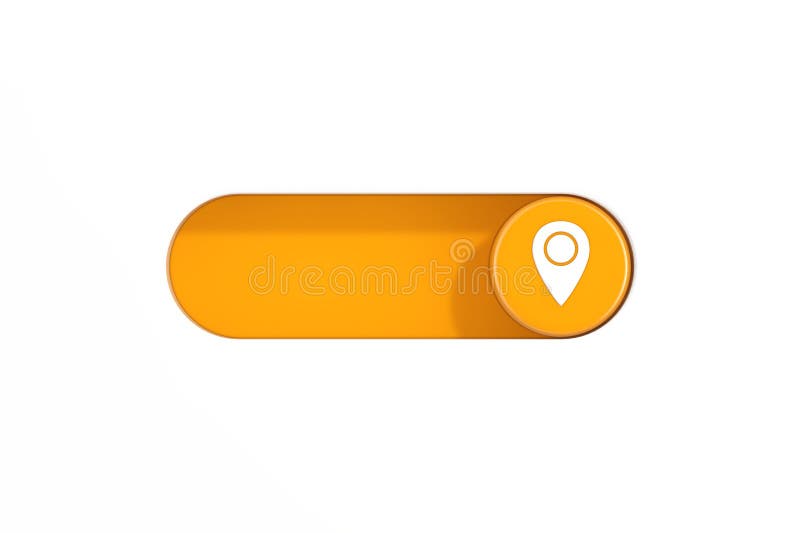 Yellow Toggle Switch Slider with Map Pointer Pin Icon. 3d Rendering ...