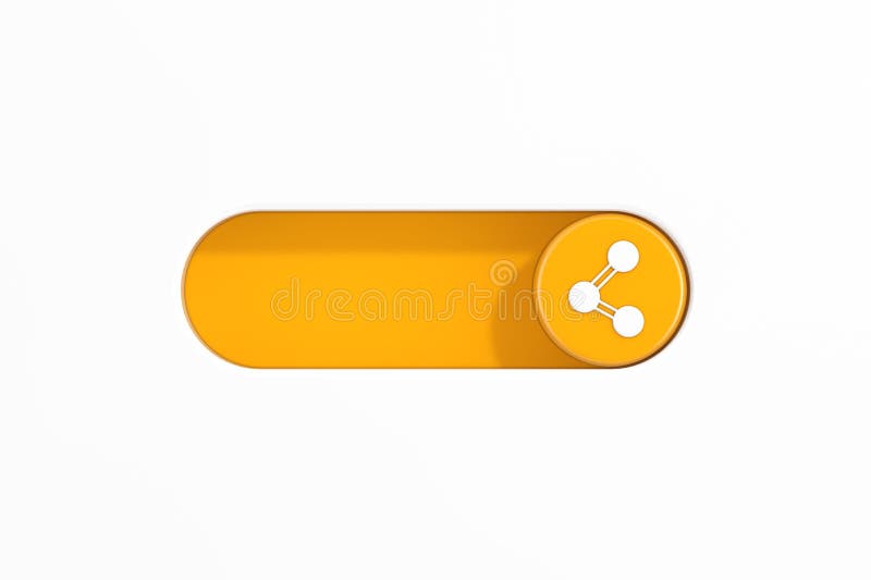 Yellow Toggle Switch Slider with Molecule or Atom Icon. 3d Rendering ...