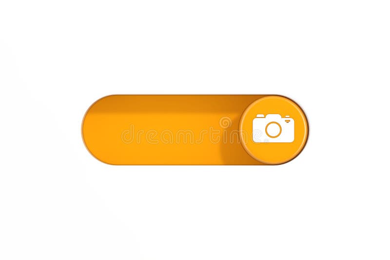 Yellow Toggle Switch Slider with Molecule or Atom Icon. 3d Rendering ...