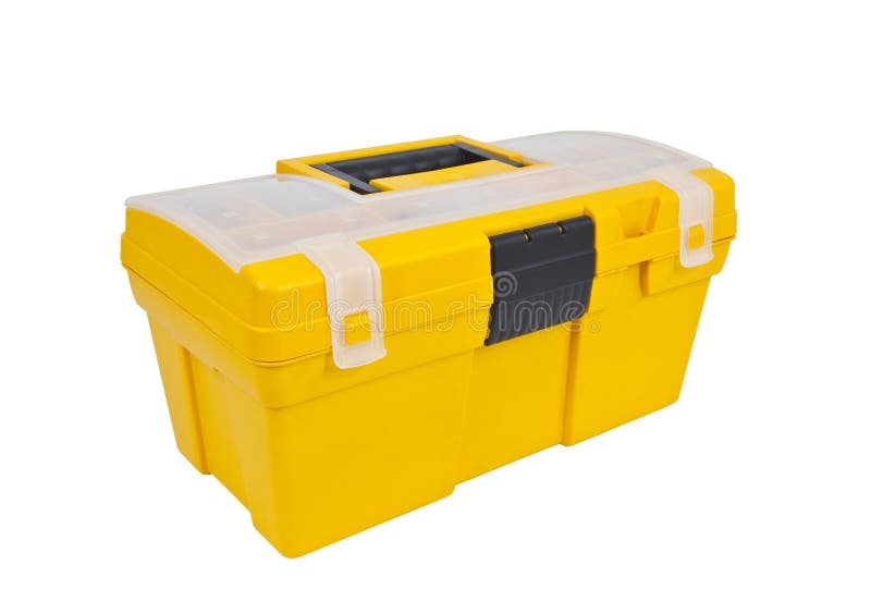 Yellow Tool Box stock image. Image of toolkit, modern - 21336791