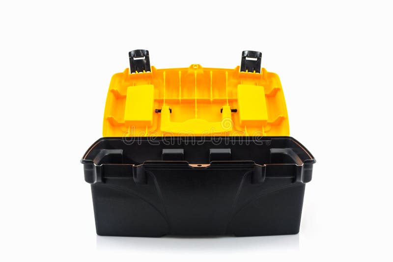 Yellow Tool Box, Plastic Tool Box. Stock Photo - Image of close, safety ...
