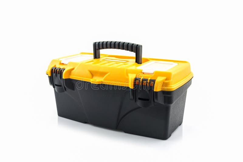 Yellow Tool Box, Plastic Tool Box. Stock Image - Image of factory ...