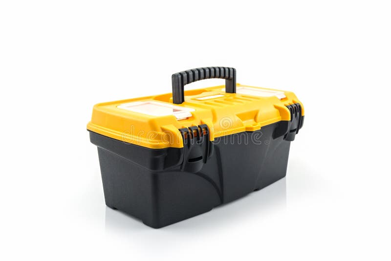 Yellow Tool Box, Plastic Tool Box. Stock Photo - Image of close, safety ...