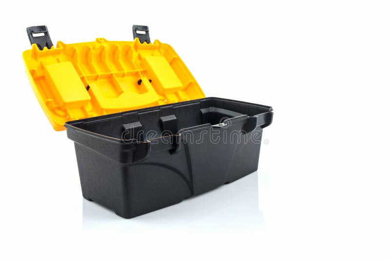 Yellow Tool Box, Plastic Tool Box. Stock Photo - Image of close, safety ...