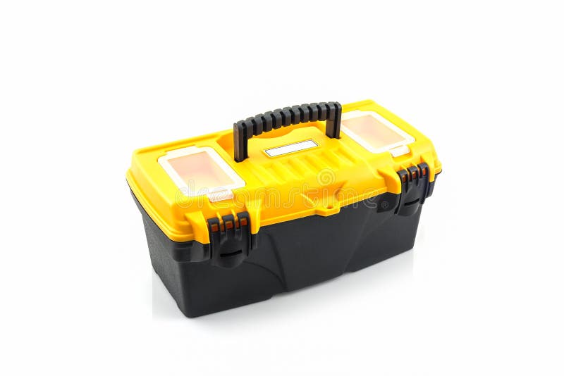 Yellow Tool Box, Plastic Tool Box. Stock Photo - Image of close, safety ...