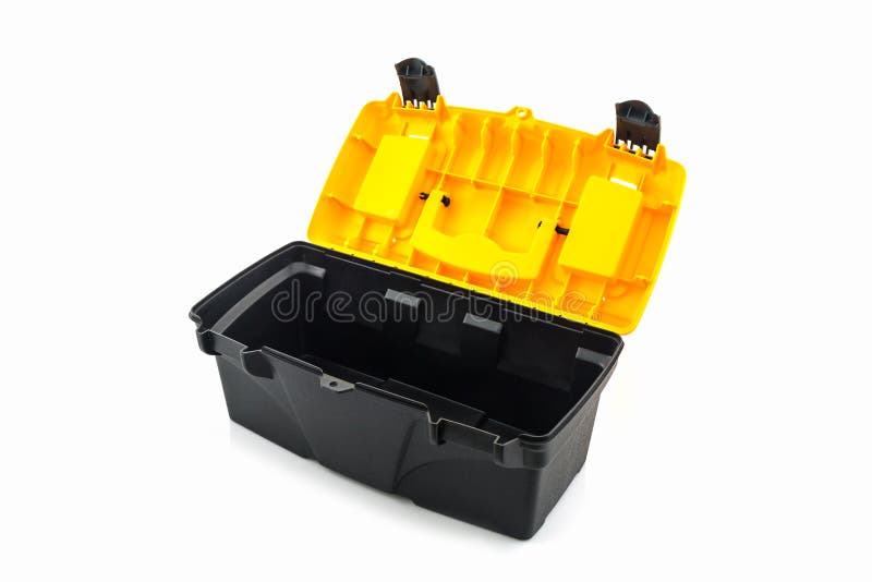 Yellow Tool Box, Plastic Tool Box. Stock Photo - Image of close, safety ...