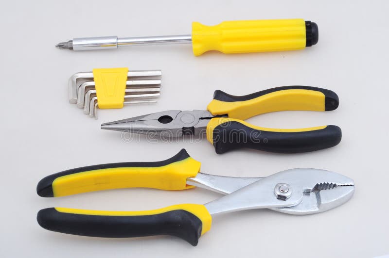 Yellow tools stock photo. Image of forceps, repair, black - 51882610