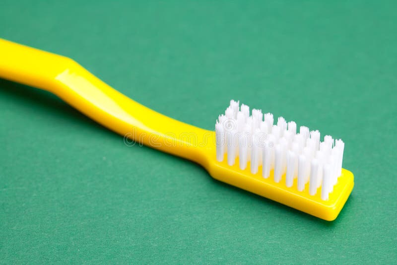 Yellow toothbrush stock image. Image of dental, closeup - 14127493