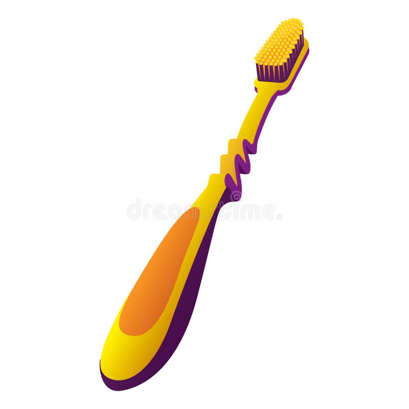 Yellow Toothbrush Icon, Cartoon Style Stock Vector - Illustration of ...
