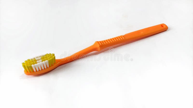Yellow toothbrush. stock photo. Image of health, bawdy - 299490388