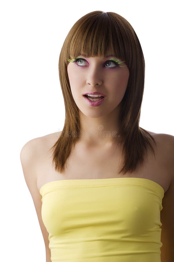 Yellow top stock image. Image of female, looking, fantasy - 10527847