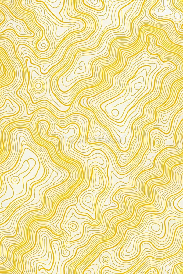 Yellow Topographic Contour Lines Seamless Map Pattern for Geometric and ...