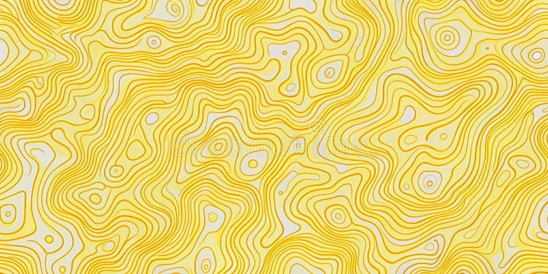 Yellow Topographic Contour Lines Seamless Map Pattern for Geometric and ...